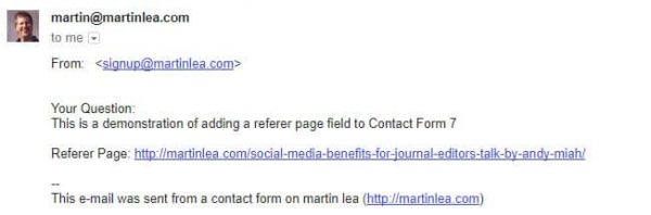 How to add the Referer Page in Contact Form 7 – Dr Martin Lea
